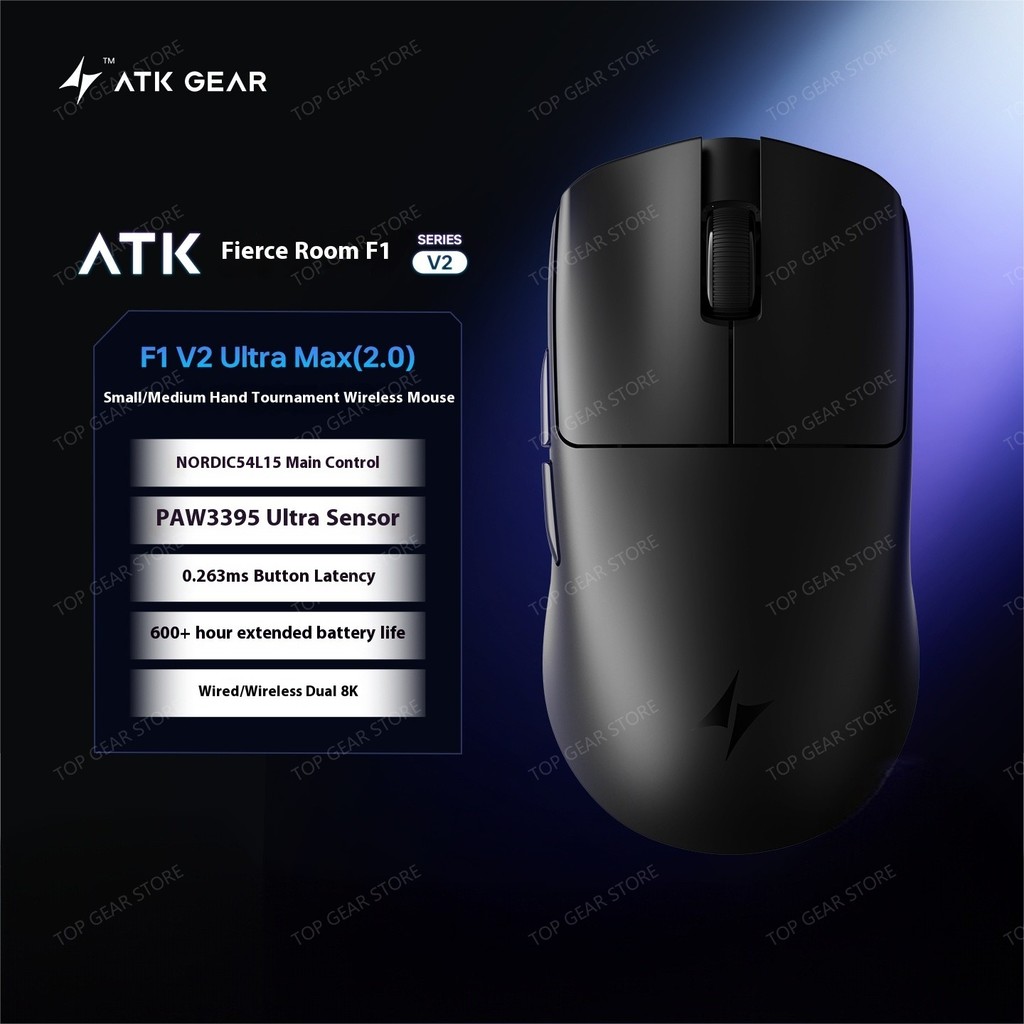 Jual ATK F1 V2 Ultra MAX Gaming Mouse Wireless Tri-mode PAW3950 Double ...