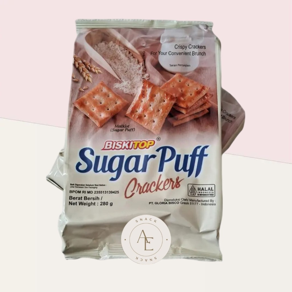 Jual Biskitop Sugar Puff Malkist Crackers Manis berat 280 gr | Shopee ...