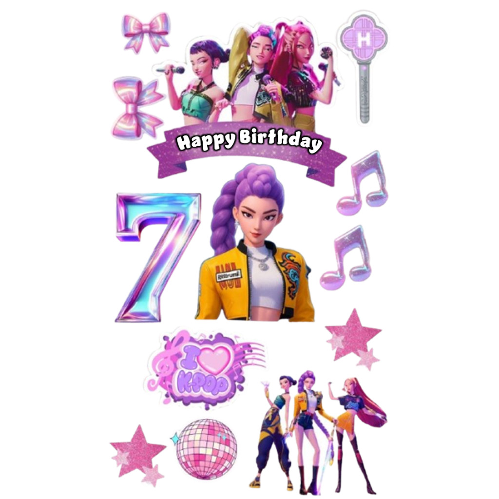 Jual Kpop Demon Hunter Cake Topper Kertas Glossy | Topper KPOP DEMON ...