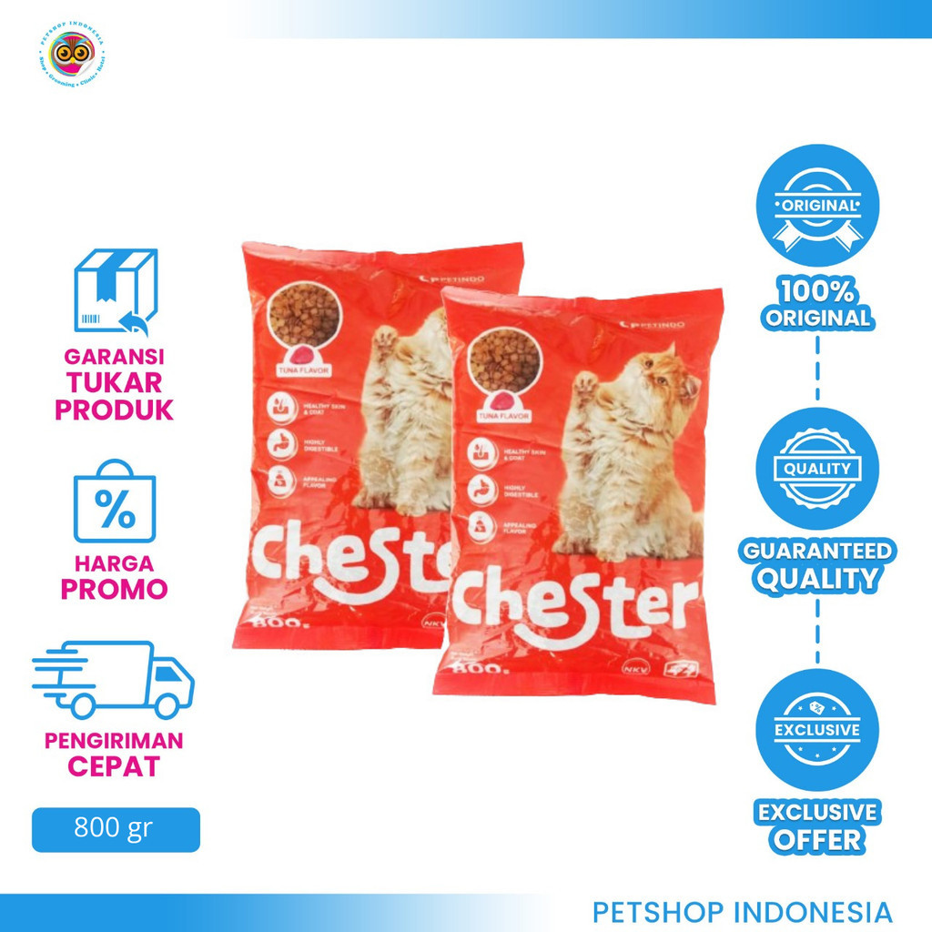 Jual Chester Cat Food Tuna Repack 800gr - Makanan Kucing Rasa Tuna ...