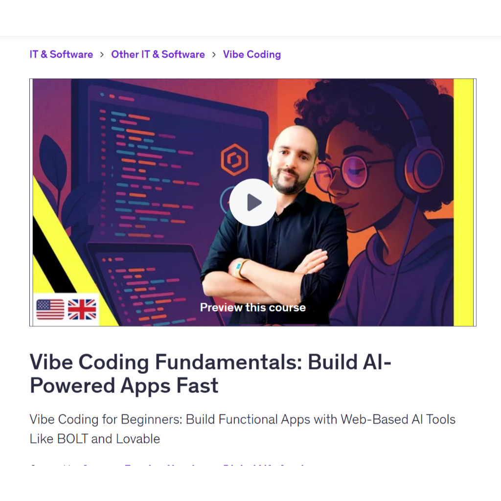 Jual Vibe Coding Video Course- Vibe Coding: Build Apps with Web-Based ...