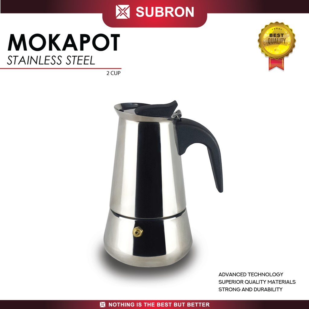 Jual SUBRON Manual Espresso Coffee Maker Mokapot Stainless 2 Cup 100ML ...