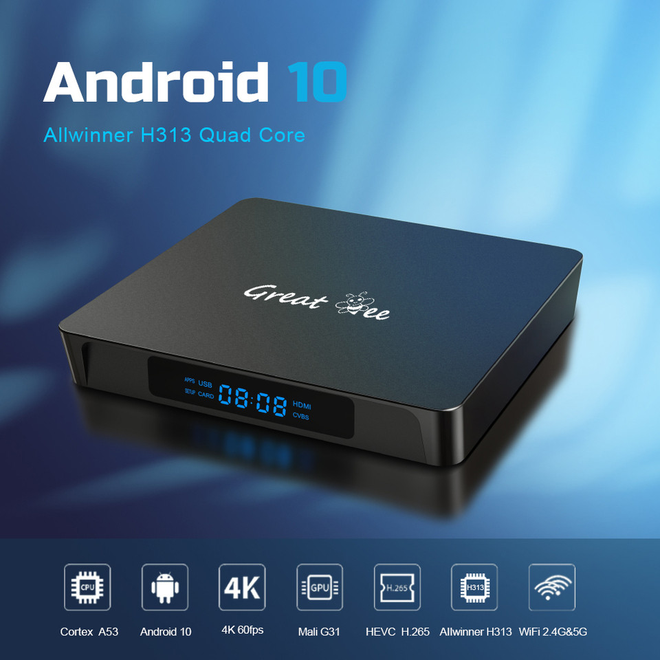 Jual Great Bee Arabic TV Box Allwinner H313 4K Smart TV Set Top Box Mea ...