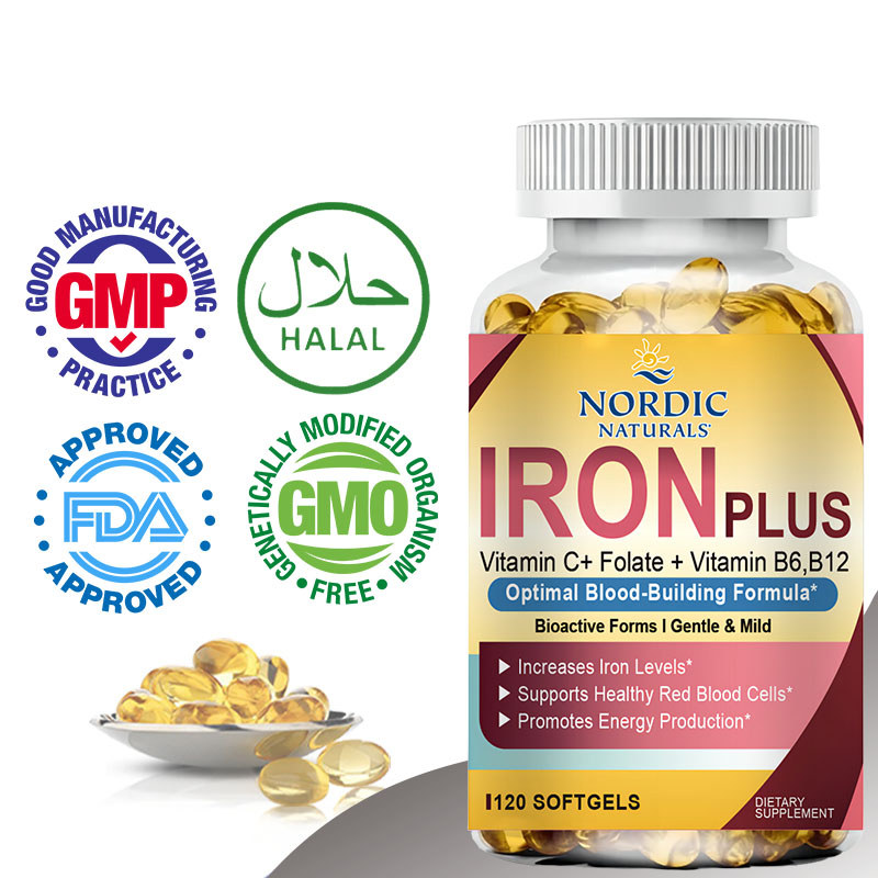 Jual NORDIC NATURALS Iron Plus Vitamin C Folate B6 B12 Softgel 120pcs ...