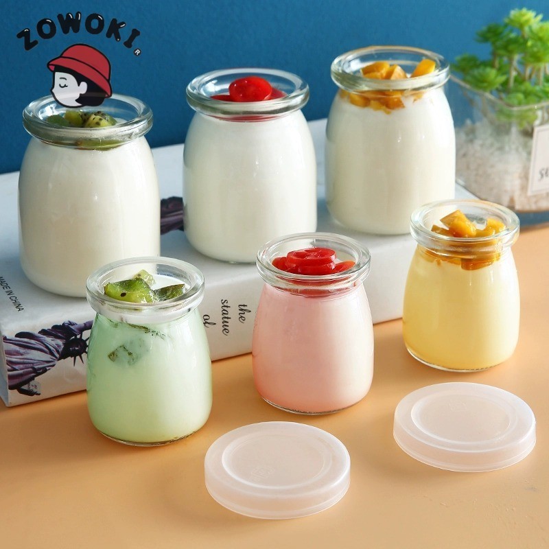 Jual ZOWOKI Toples kecil Gejas Jar Tempat Puding Bahan Kaca Tutup ...