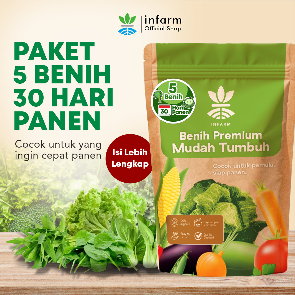 Jual INFARM - Paket 5 Benih 30 Hari Panen, Benih Sayuran Unggul Bibit ...