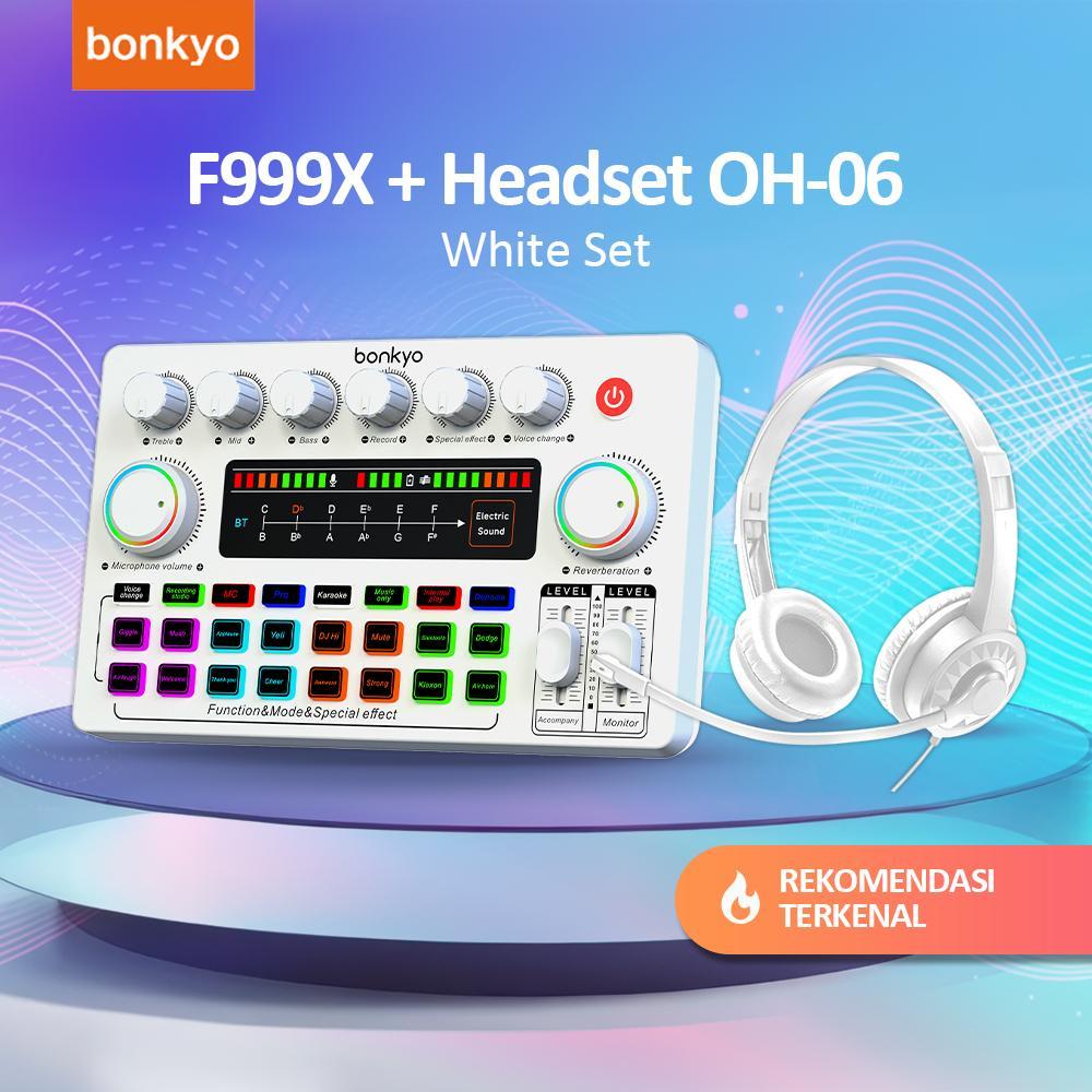 Jual Bonkyo Paket Streaming Lengkap F999X: Sound Card + Headset OH06 ...