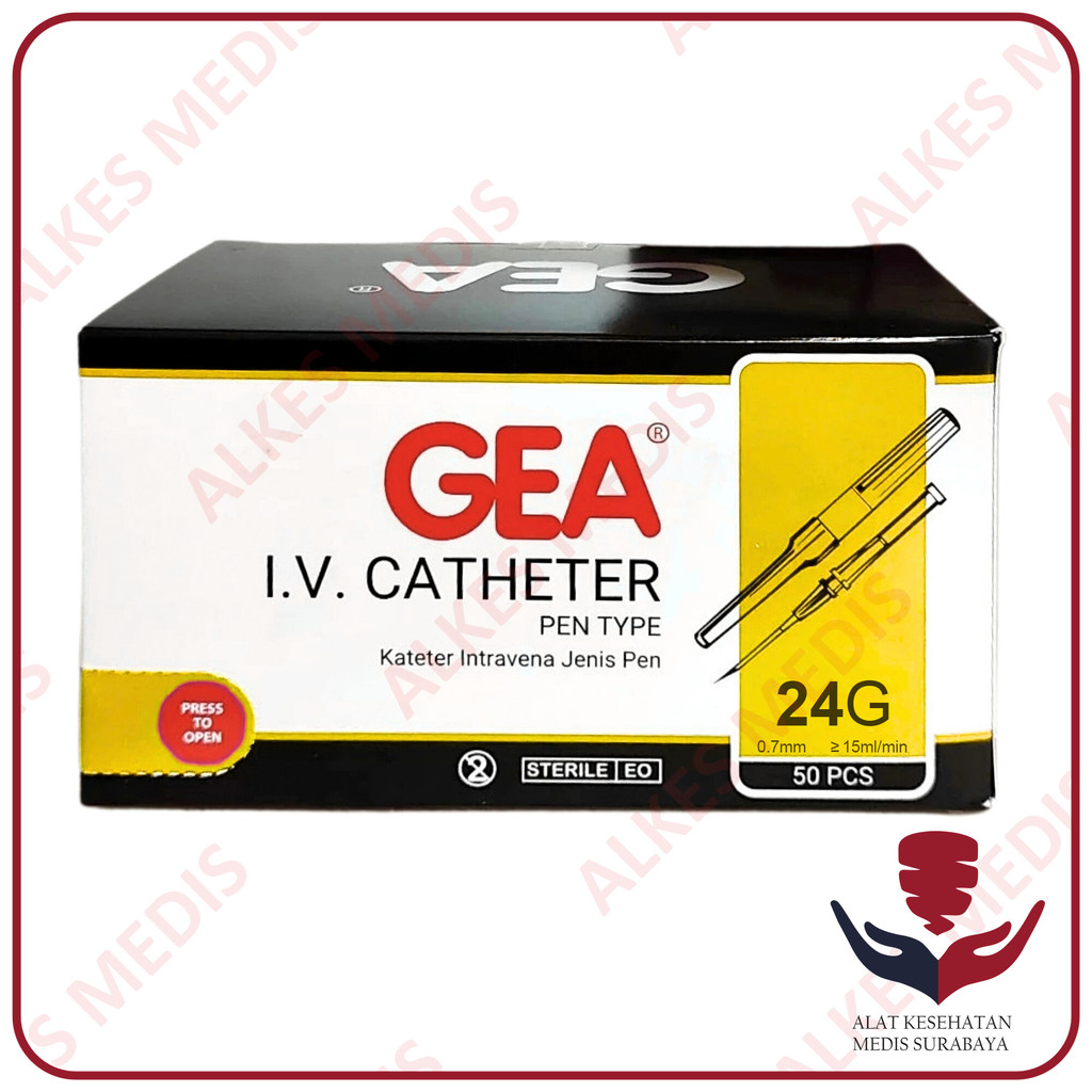 Jual IV Catheter 24G GEA Surflo Infus Abbocath Pen I.V Abocath Cateter ...
