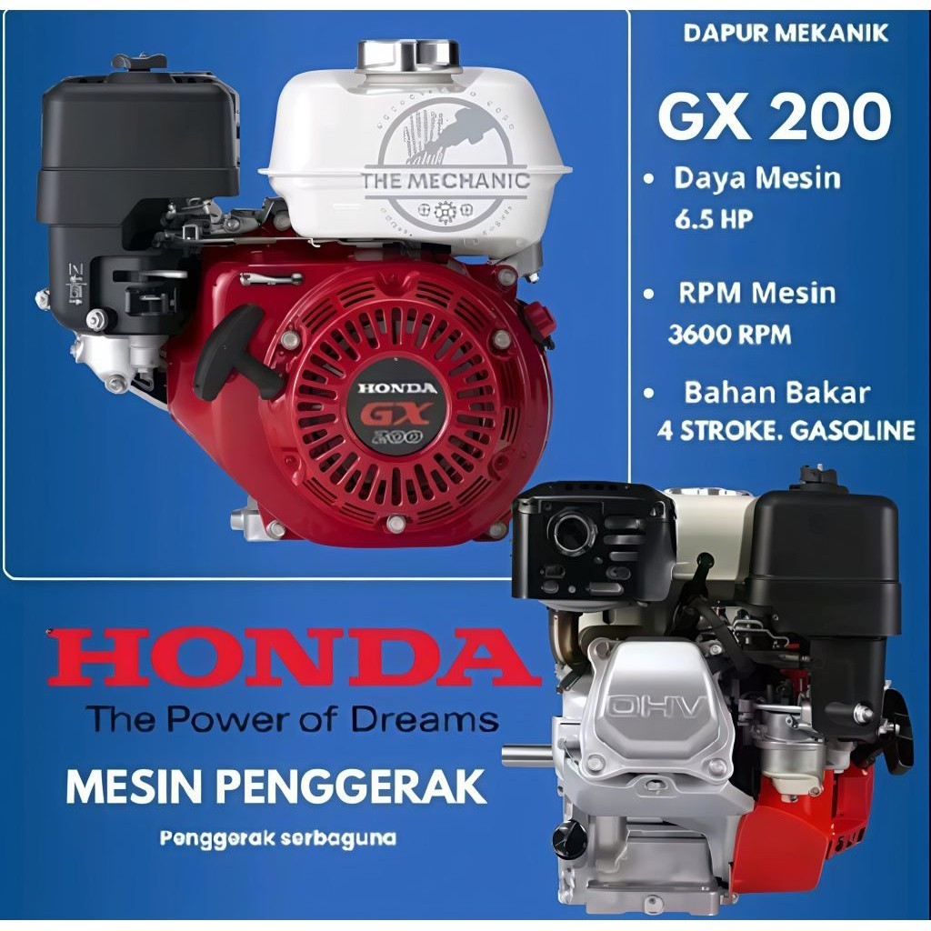 Jual NEW Mesin Penggerak Honda GX 200 6,5HP Honda Thailand Mesin ...
