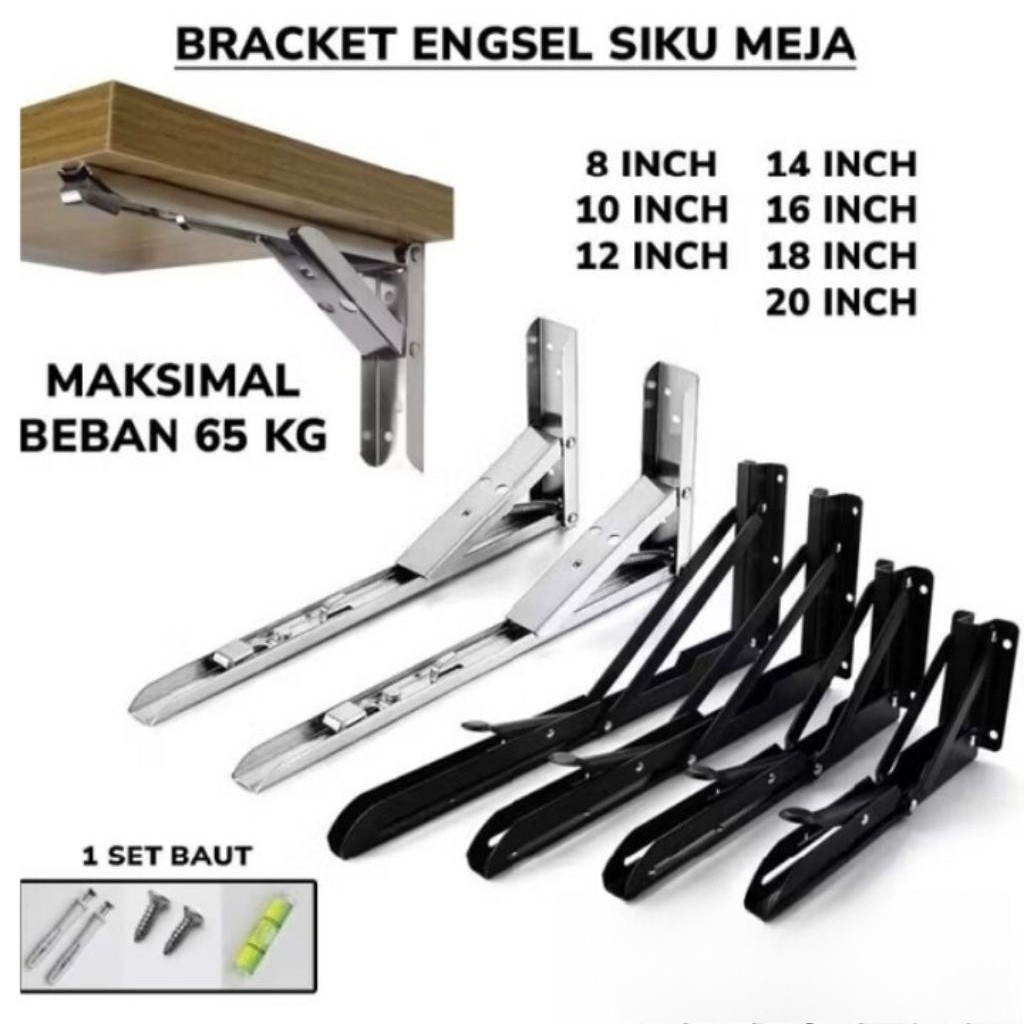 Jual Elano- Engsel Meja Lipat Dinding 8',10',12',14',16',18',20' Siku ...