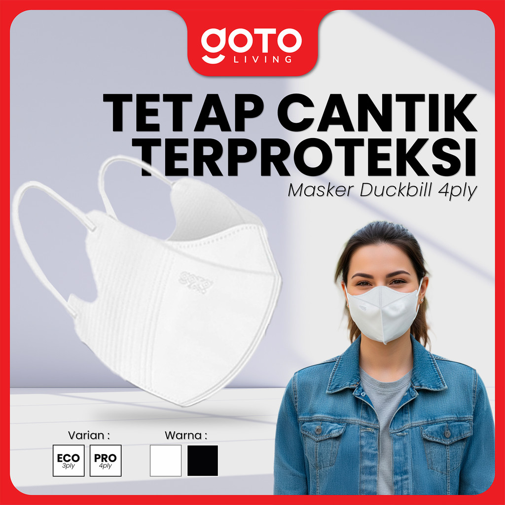 Jual (Best Offer) Goto Masker Kesehatan Duckbill 3 Ply Earloop Box 50 ...