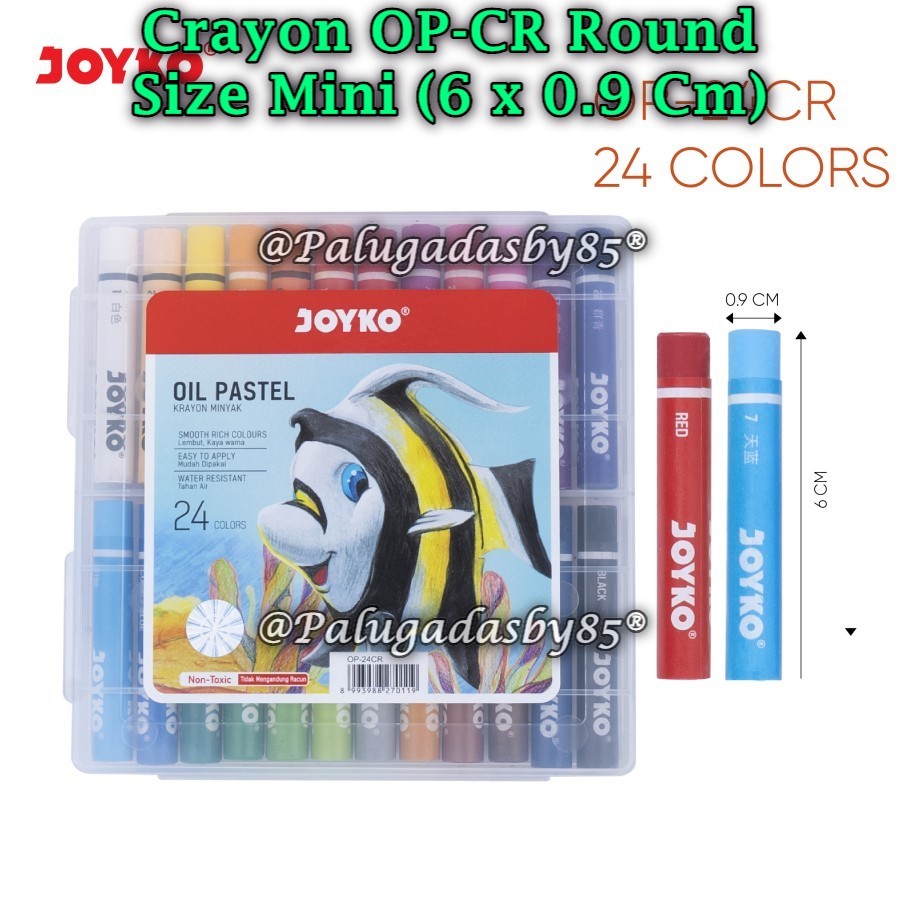 Jual (1 Set) GROSIR Crayon JOYKO OP-24CR 24 Warna Mini - Krayon Minyak ...