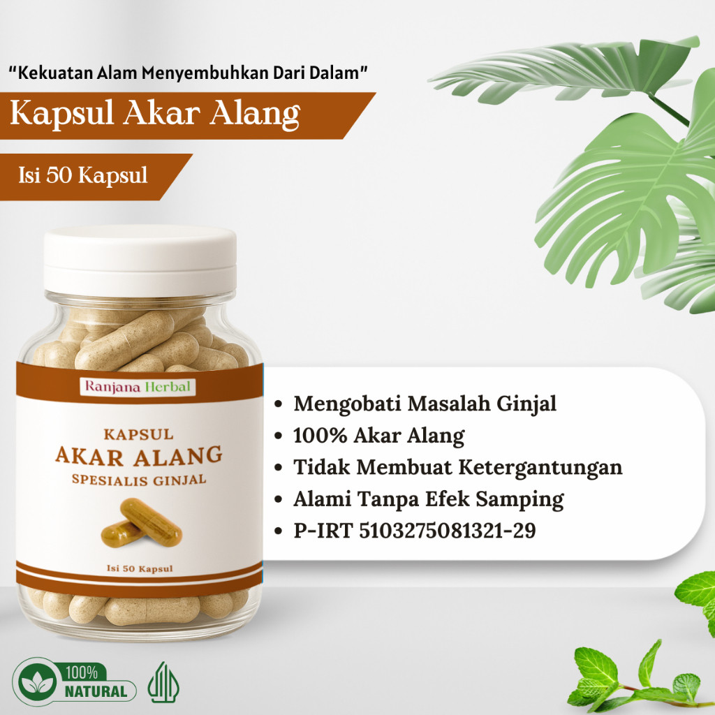 Jual Kapsul Herbal Akar Alang Alang Obat Gagal Ginjal Cuci Darah Kemih ...