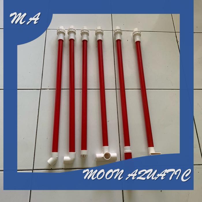 Jual Pipa merah in put Out put Aquarium panjang pipa merah 50 cm ukuran ...