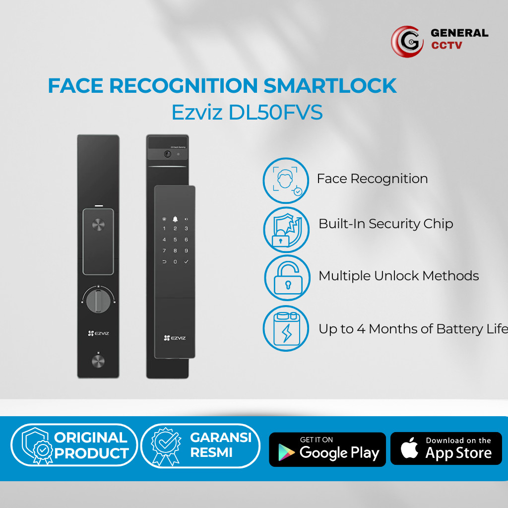 Jual Ezviz DL50FVS Face ID Recognition Smart Lock Security System ...
