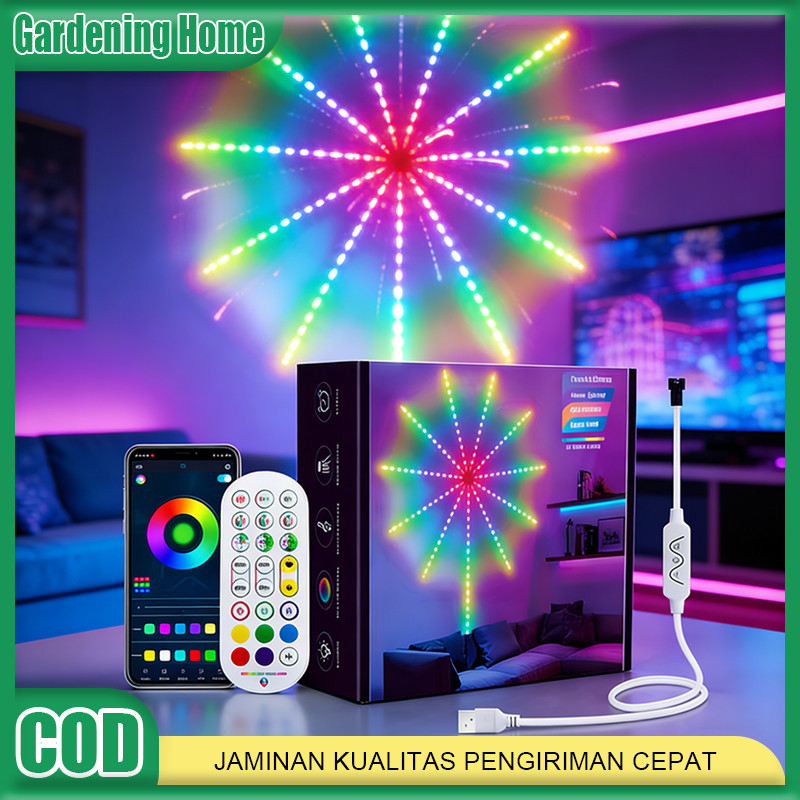 Jual Lampu Strip Led Kembang Api Rgb Bentuk Kembang Api Dengan Music ...