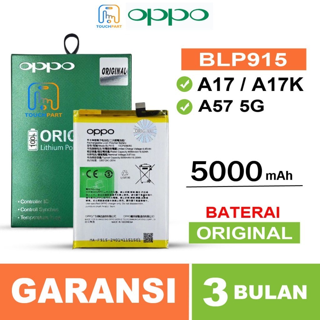Jual BATERAI BATRE OPPO A17 / A17K / A57 5G / BLP915 BATTERY ORIGINAL ...