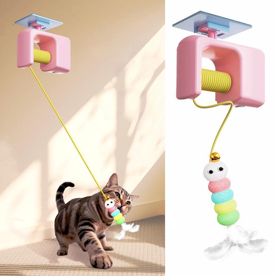 Jual Electric Interactive Cat Teasing Stick Toy Elastic Rope Automatic ...