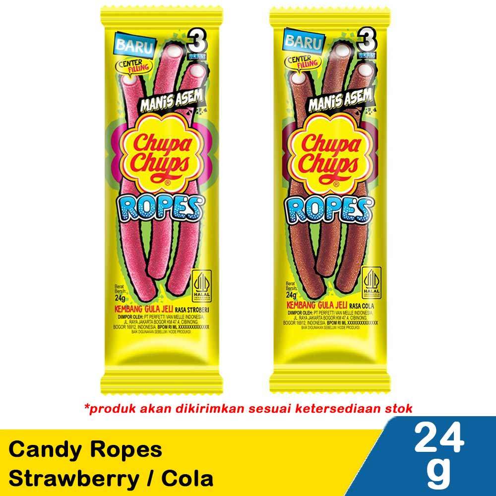 Jual CHUPA CHUPS CANDY ROPES STRAWBRY / COLA 24g | Shopee Indonesia