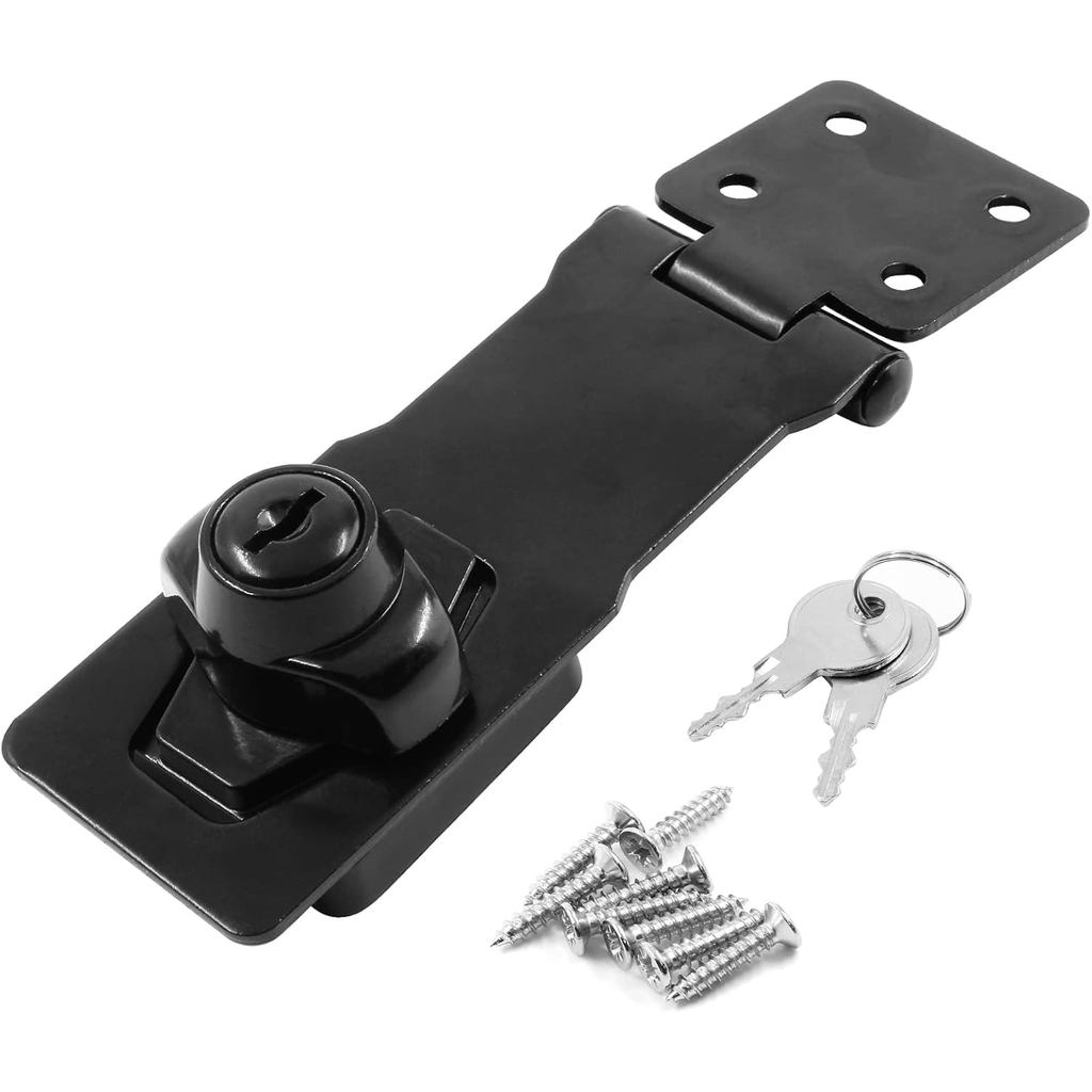 Jual 4in Keyed Hasp Locks, Twist Knob Keyed Locking Hasp with Screws ...