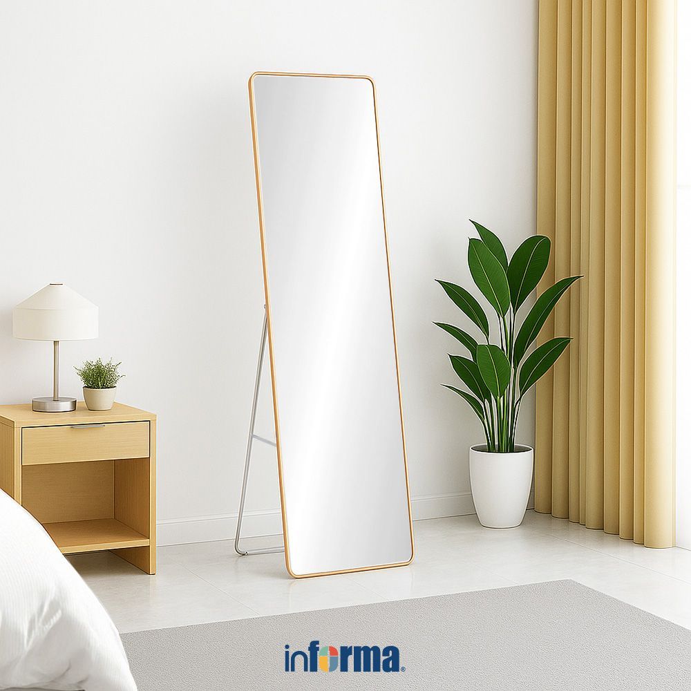 Jual Informa 40X150 cm Cermin Lantai Pro - Gold Standing Floor Mirror ...
