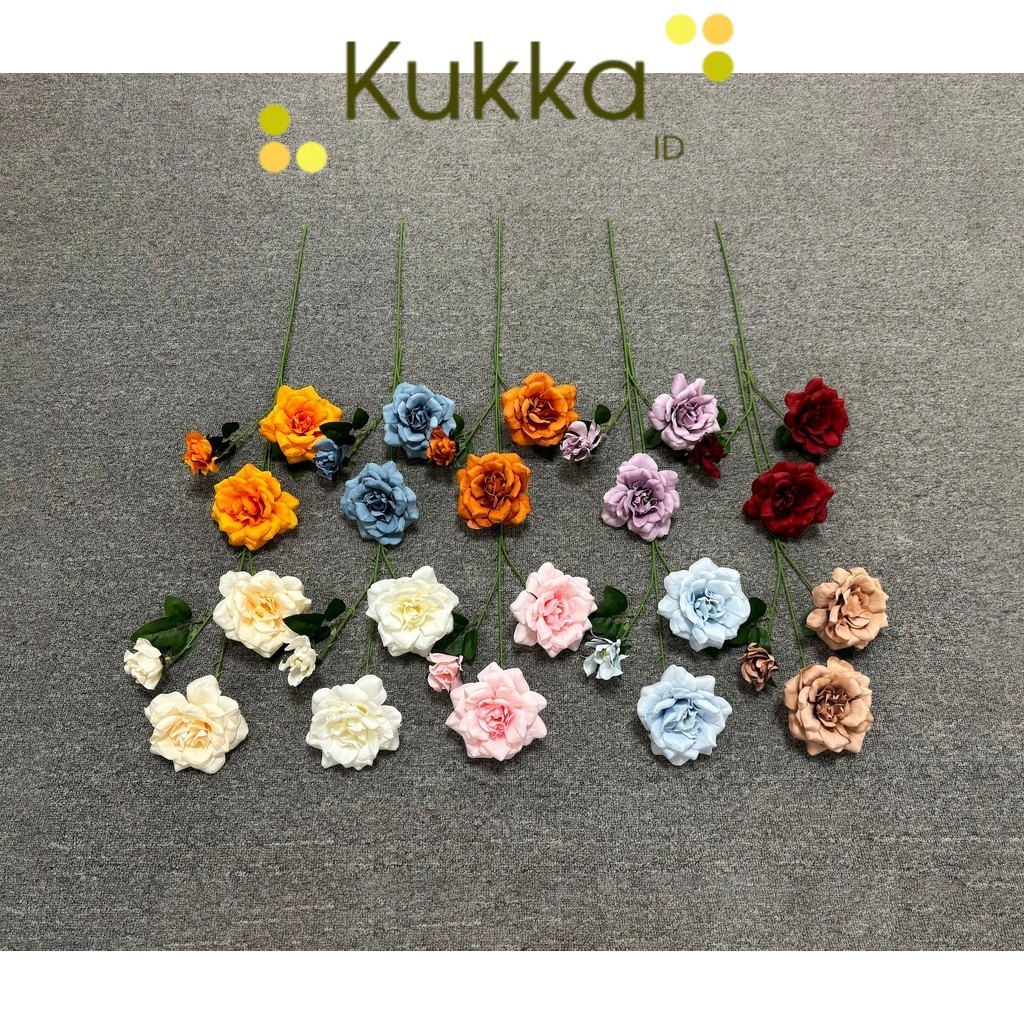 Jual KUKKA - C78 GUI (x3) Bunga Mawar Kain Sutra 64CM ARTIFICIAL BUNGA ...