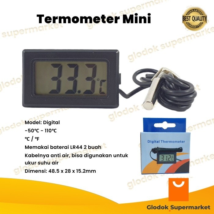 Jual Thermometer Aquarium Digital Probe Alat Ukur Suhu Mini Termometer ...