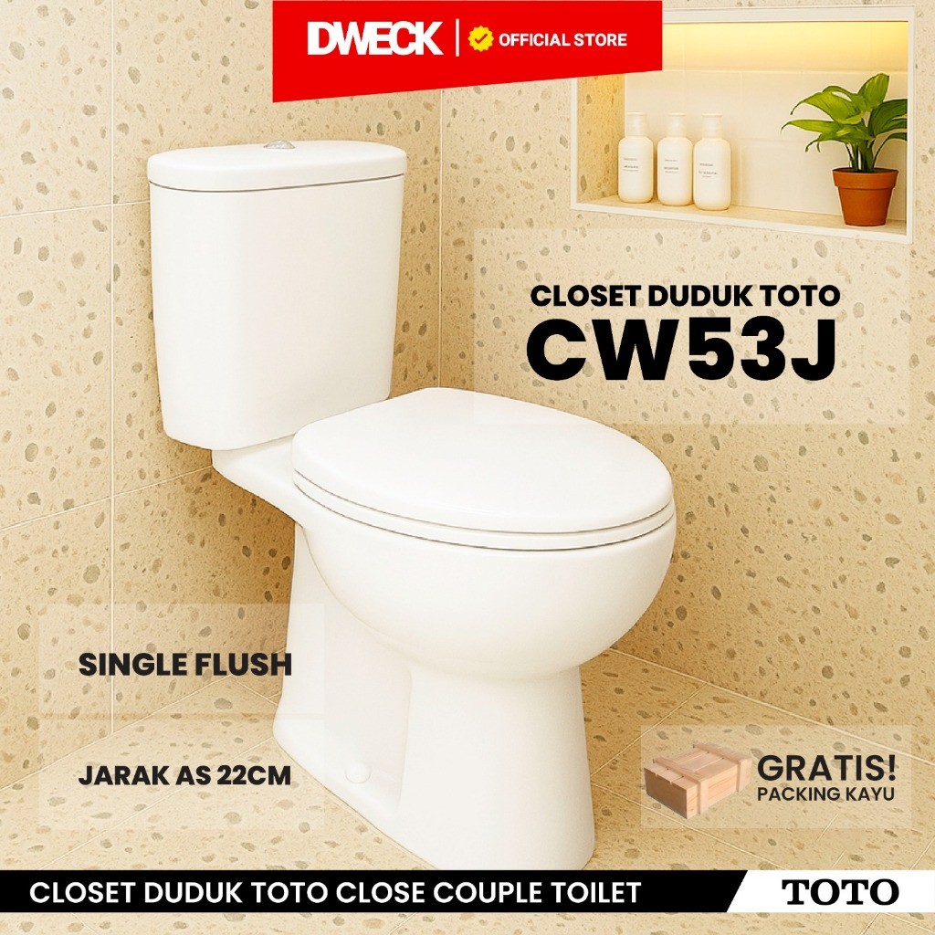 Jual Closet Duduk TOTO CW53J Close Coupled Soft Closing Original ...