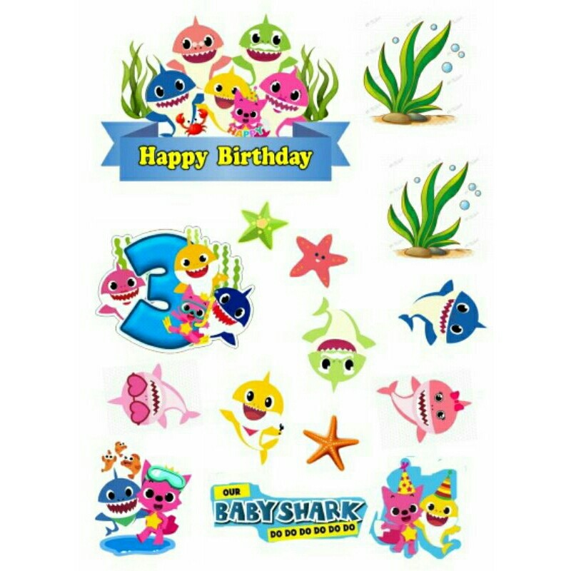Jual Topper BABY SHARK | Topper BABY SHARK Custom Nama | Hiasan Cake ...