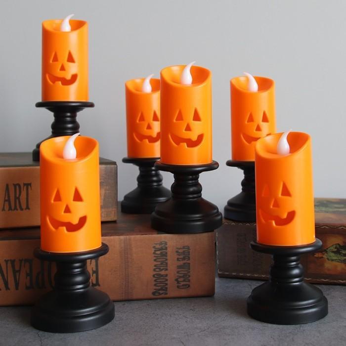 Jual Dekorasi Haloween Lampu Lilin Labu Orange Dekorasi Lampu Tinggi ...