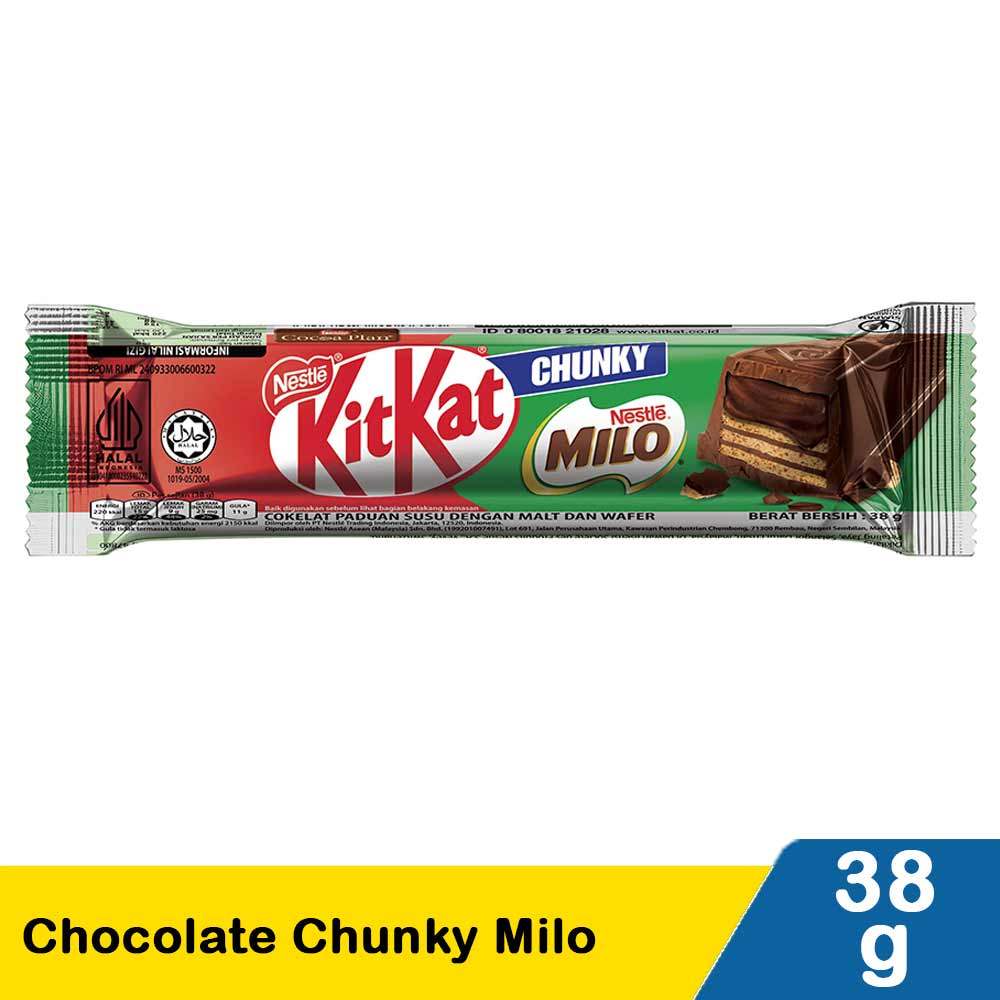 Jual KIT KAT CHOCOLATE CHUNKY MILO 38g | Shopee Indonesia