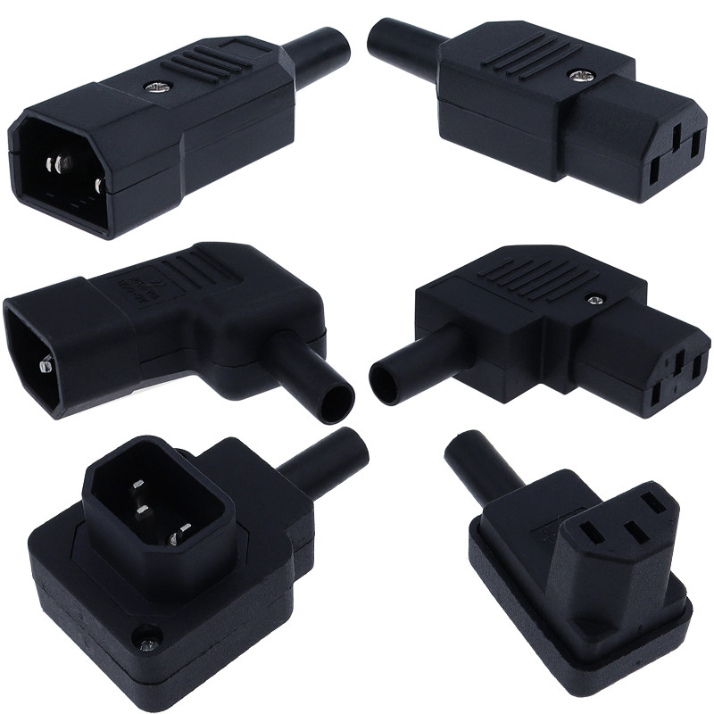 Jual Black Elbow C15 C13 C14 Power Cord Wiring Power Plug Assemble IEC ...