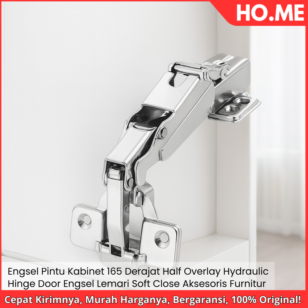 Jual [HO.ME] Engsel Pintu Kabinet 165 Derajat Half Overlay Hydraulic ...