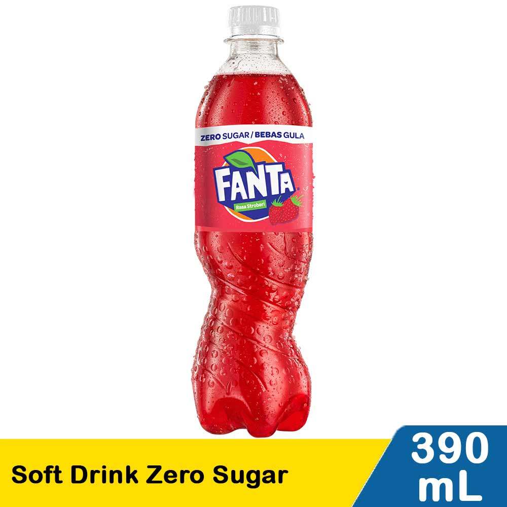 Jual FANTA SOFT DRINK ZERO SUGAR STRAWBERRY 390mL | Shopee Indonesia