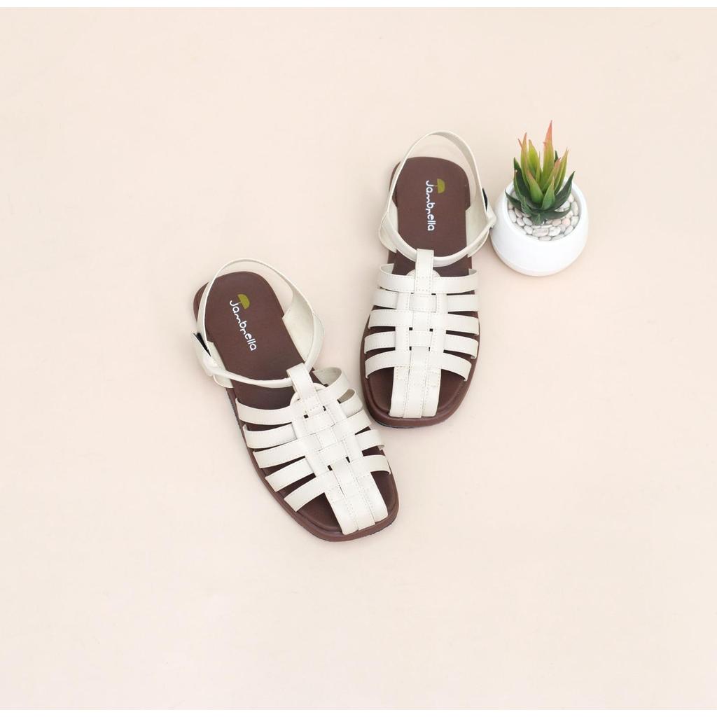 Jual sandal talincang wanita Jambrella FLOWA CREAM sandal cewek trendy ...