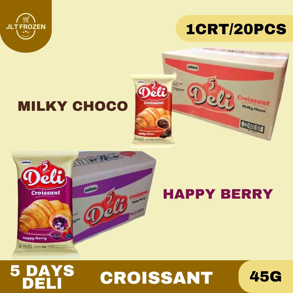 Jual Deli 5 Days Croissant 45g - 1CRT/20PCS / Rasa Milky Choco / Happy ...