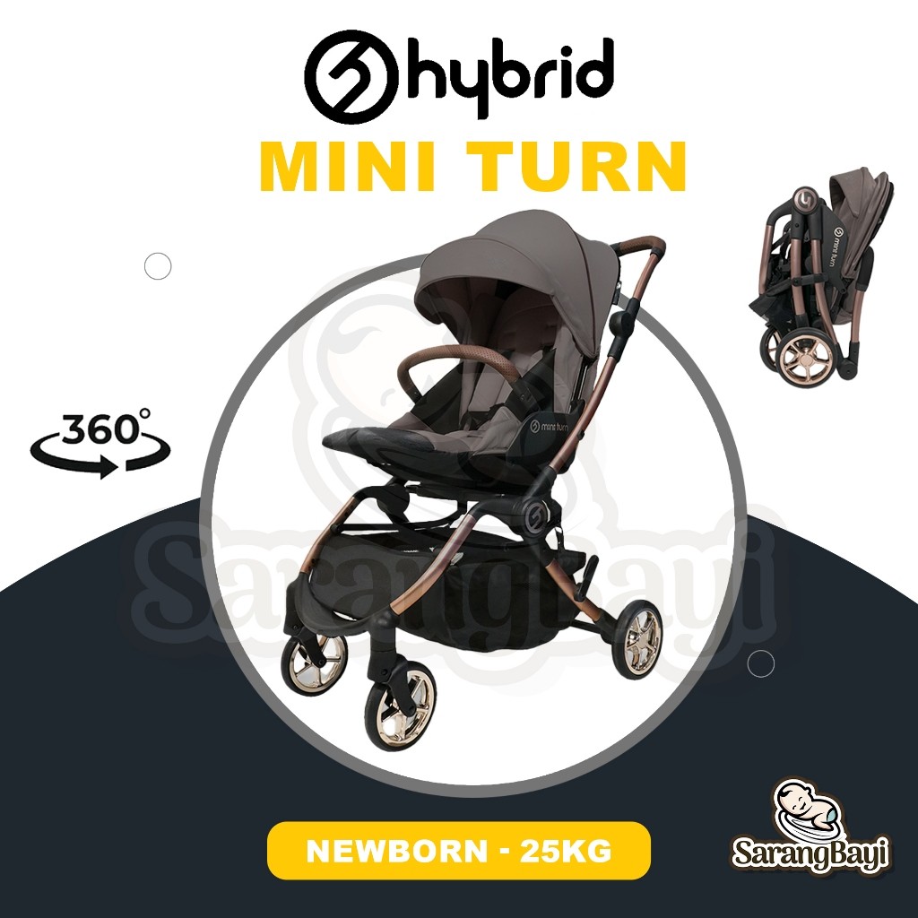 Jual Hybrid Premium Mini Turn Stroller / Reversible Stroller | Black ...