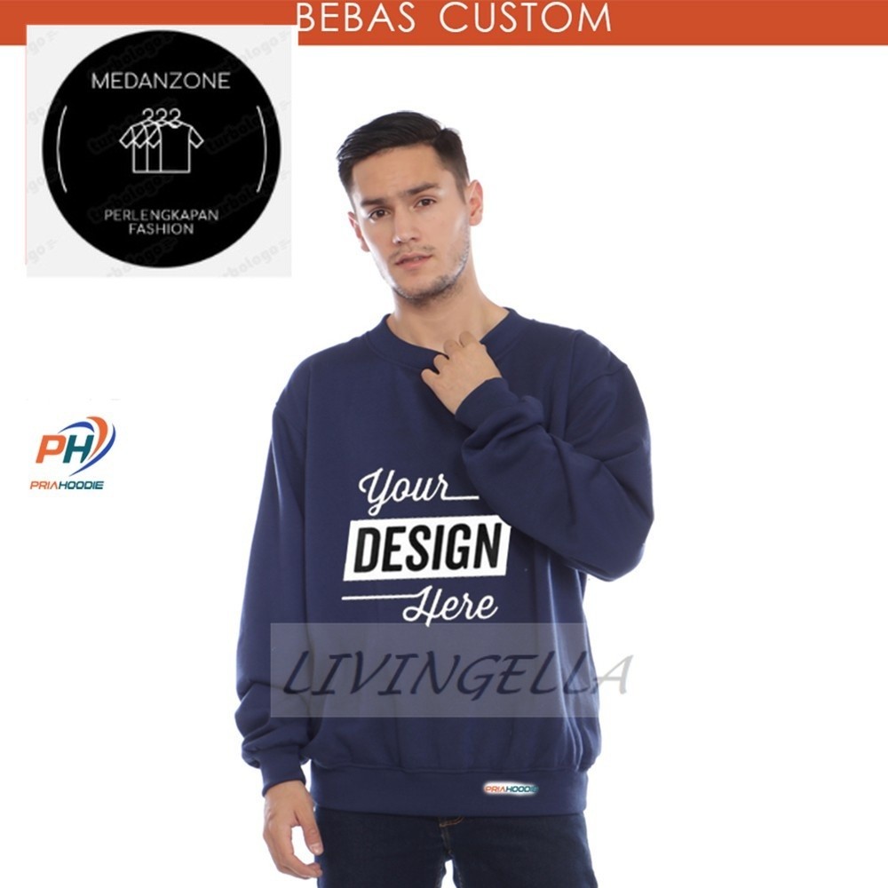Jual PriaHoodie Jaket Basic Sweater/Hoodie Jumper Sablon Bordir Request ...