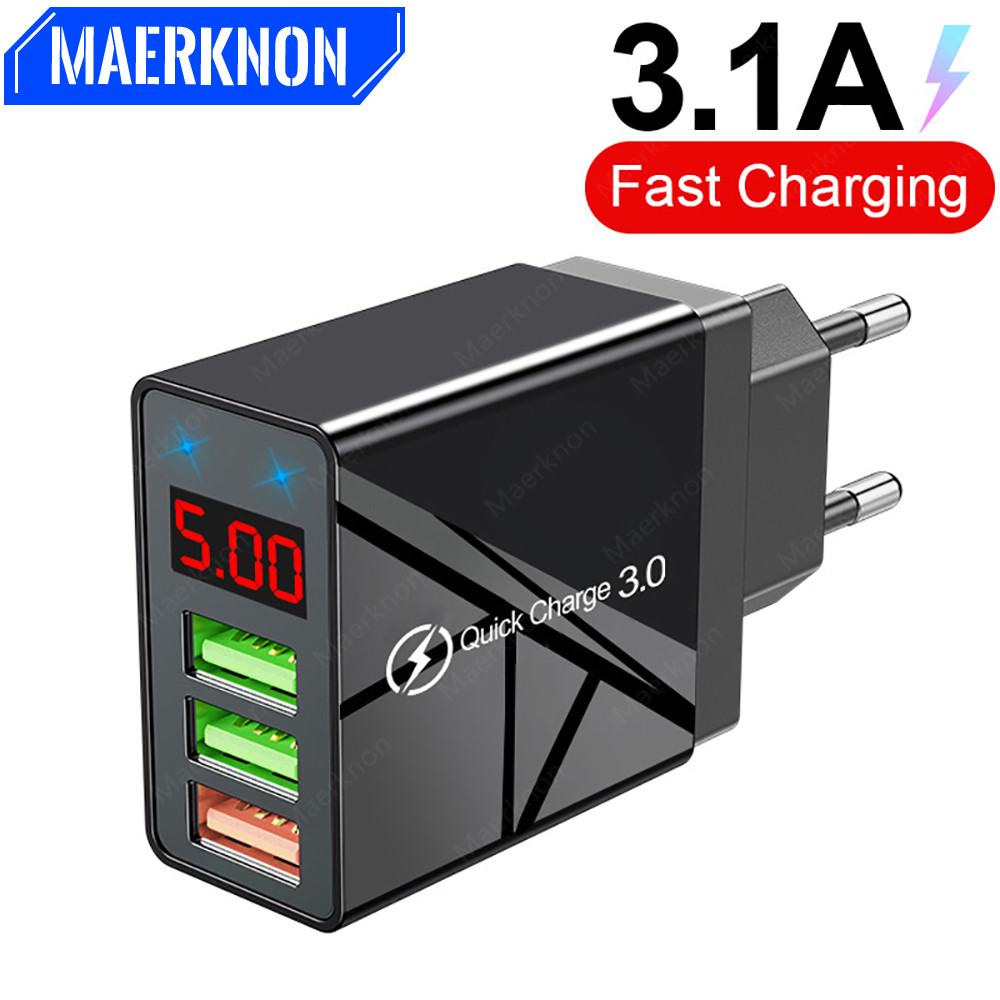 Jual 3.1A USB arger Fast arging 3 Ports EU/US Plug Phone arge Adapter ...