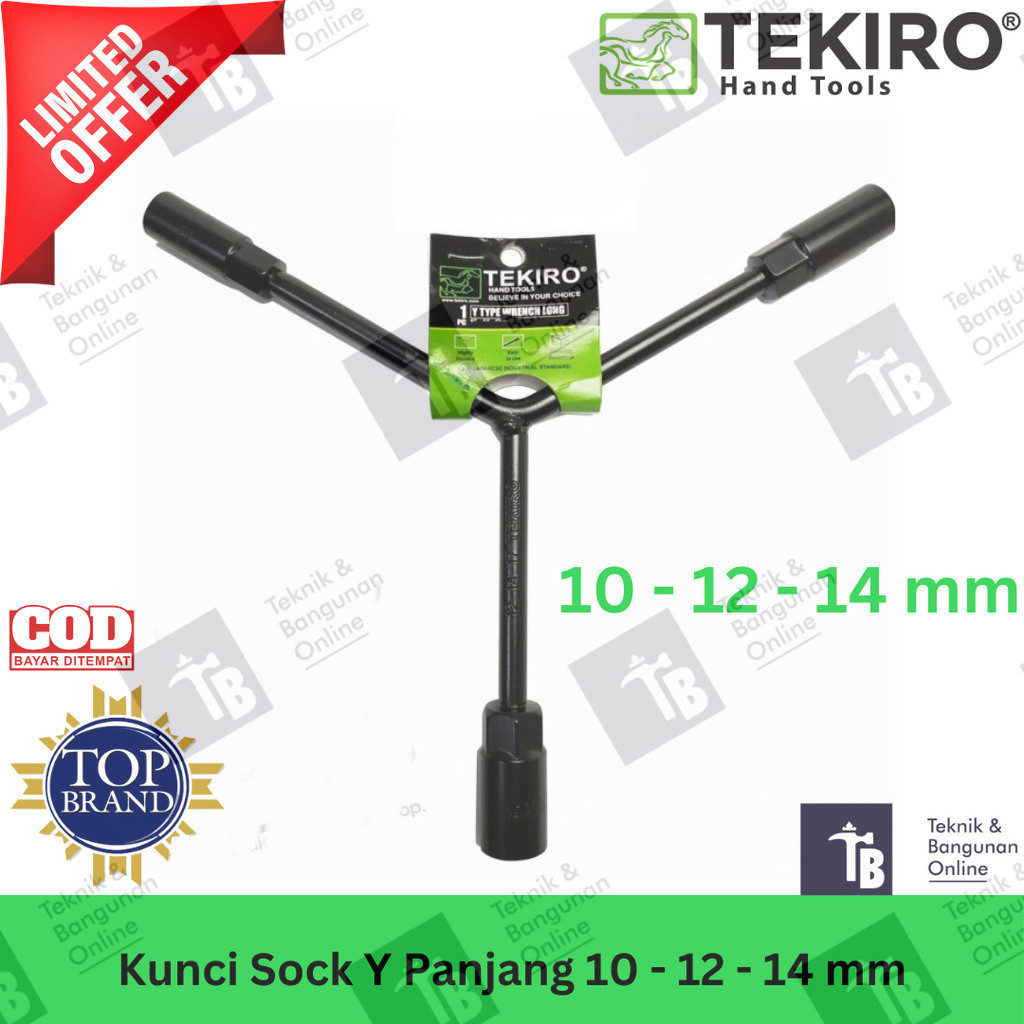 Jual TEKIRO Kunci Y Panjang 10 12 14 mm / Y-Type Wrench Long WR-YT0273 ...