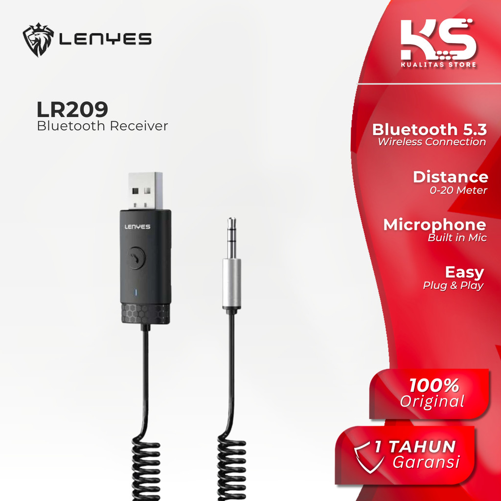 Jual LENYES Bluetooth Receiver 5.3 Colokan Aux 3.5mm dan Usb Untuk ...
