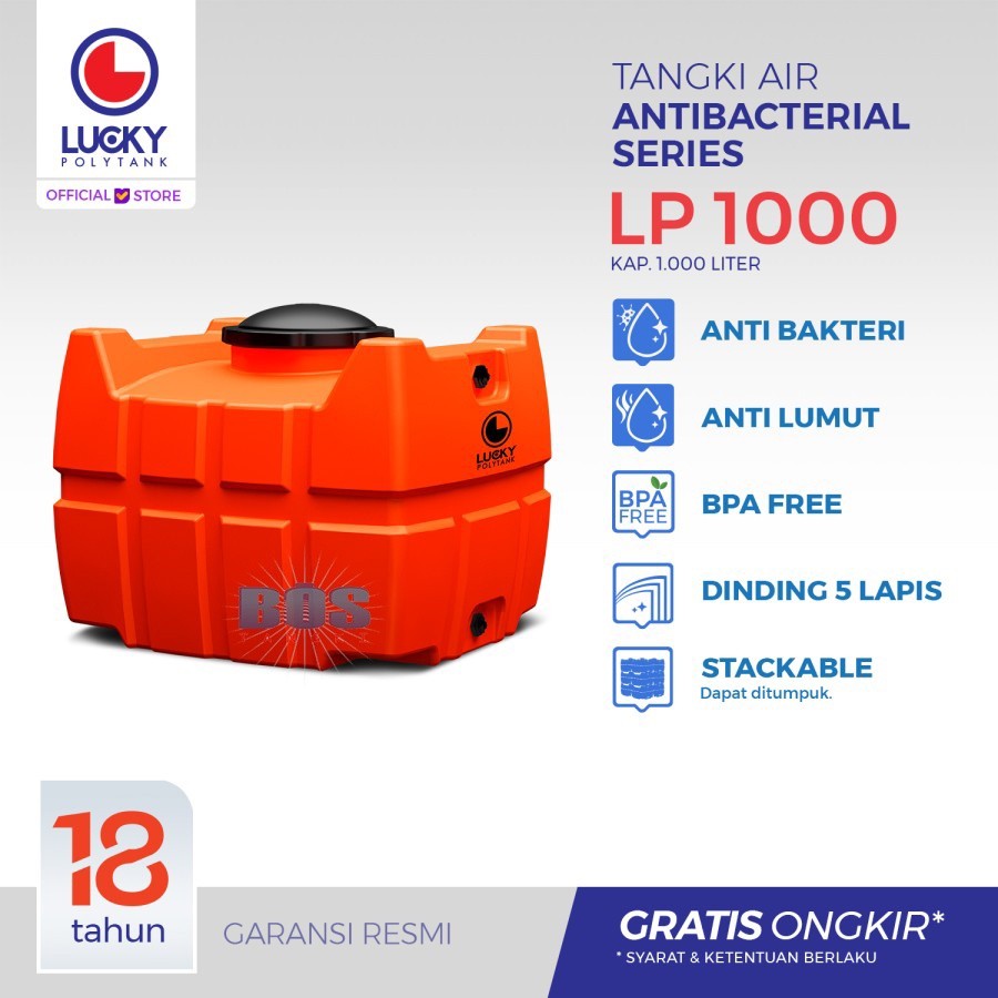 Jual PROMO SALE Tangki / Toren Air Persegi (Petak) Lucky 1000 liter (LP ...