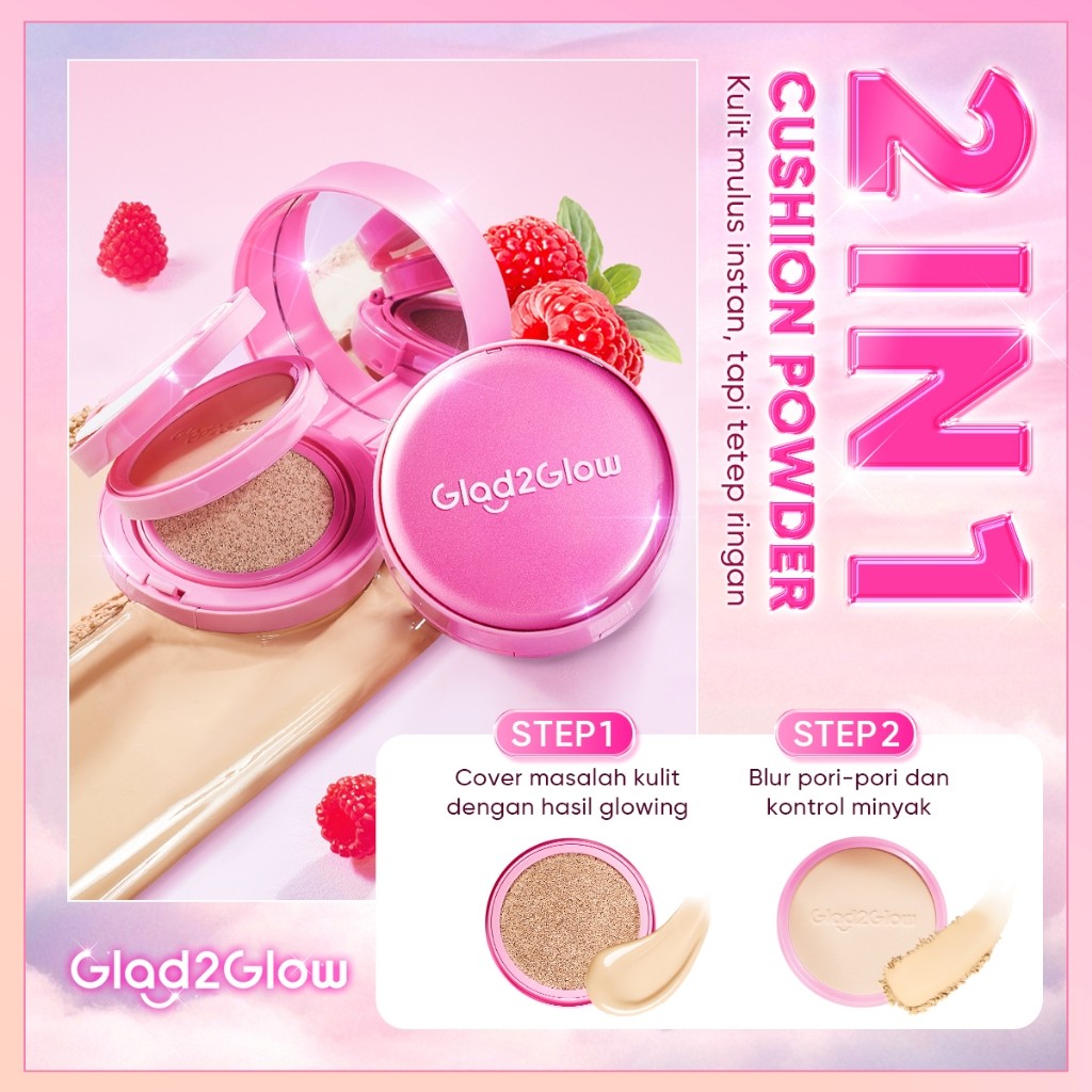 Jual Glad2Glow 2in1 Perfect Pair Cushion Powder Foundation G2G Cushion ...