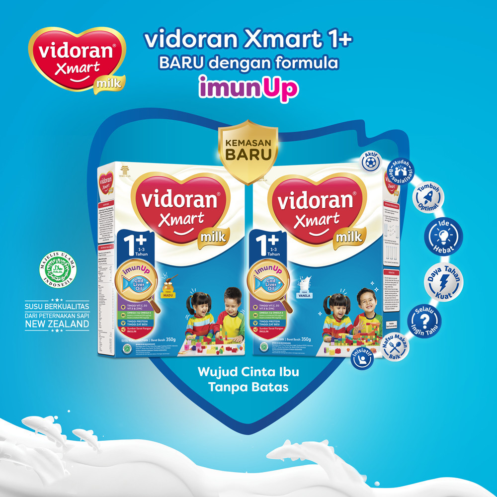 Jual Vidoran Xmart 1 Plus Vanila Madu 125gr Susu Formula Praktis Untuk ...