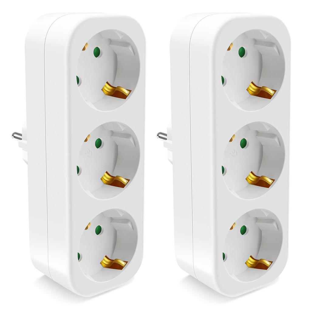 Jual EU Electrical Socket 3 Outlets European Standard Adapter Expansion ...