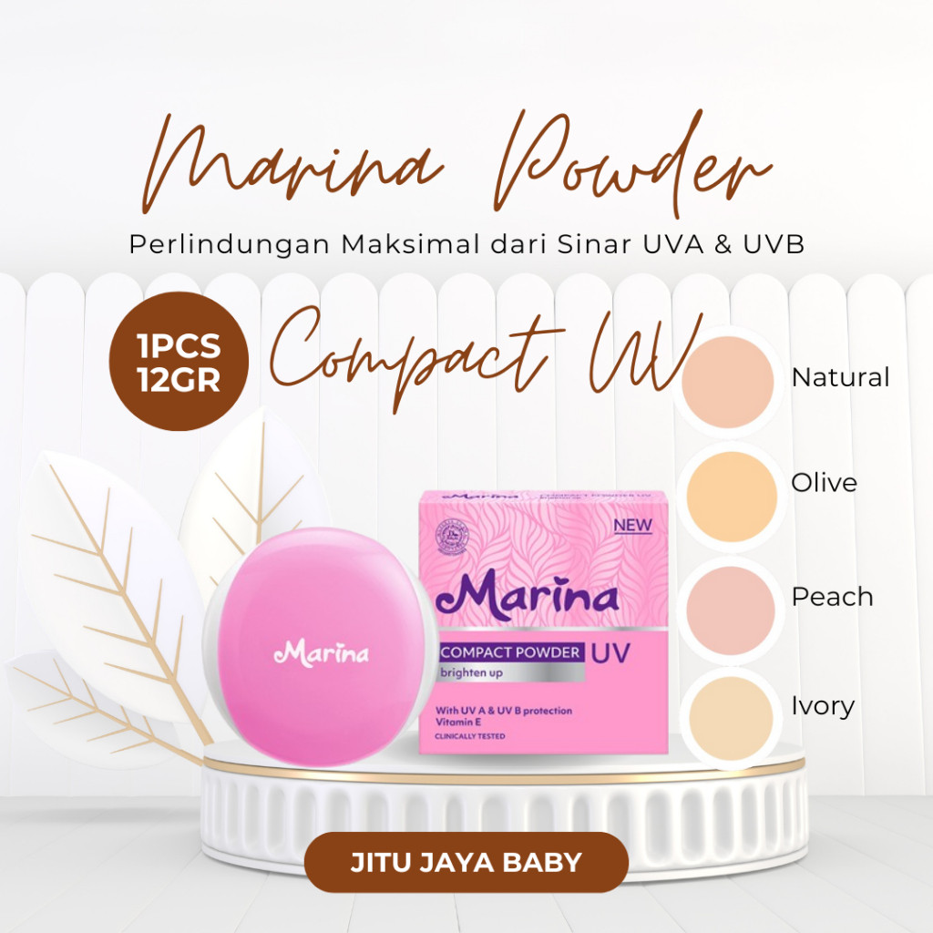 Jual Marina Compact Powder Brighten Up With UV A & UV B Protection Vit ...