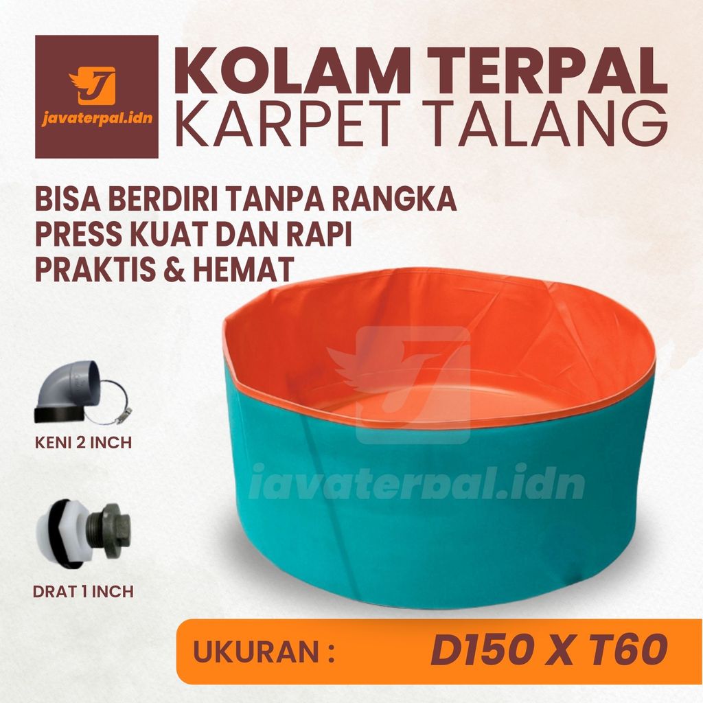 Jual Kolam Terpal Bulat Rangka Karpet Talang A20 Korea D150 T60 Untuk ...