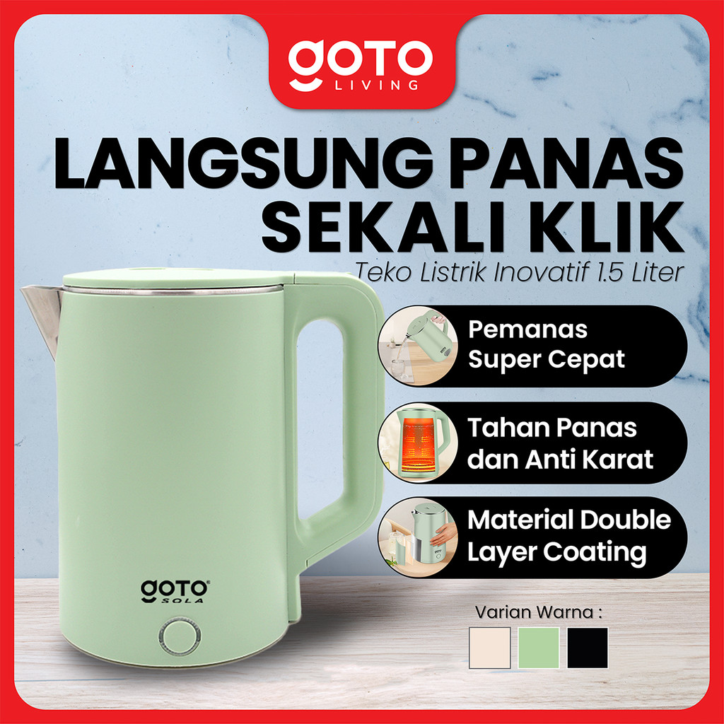 Jual (Special Offer) Goto Sola Teko Listrik Modern Electric Kettle ...