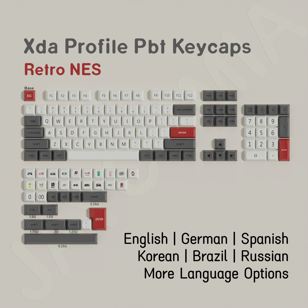 Jual XDA Retro NES Keycaps PBT Material Dye-Sub ISO ANSI Layout Korean ...