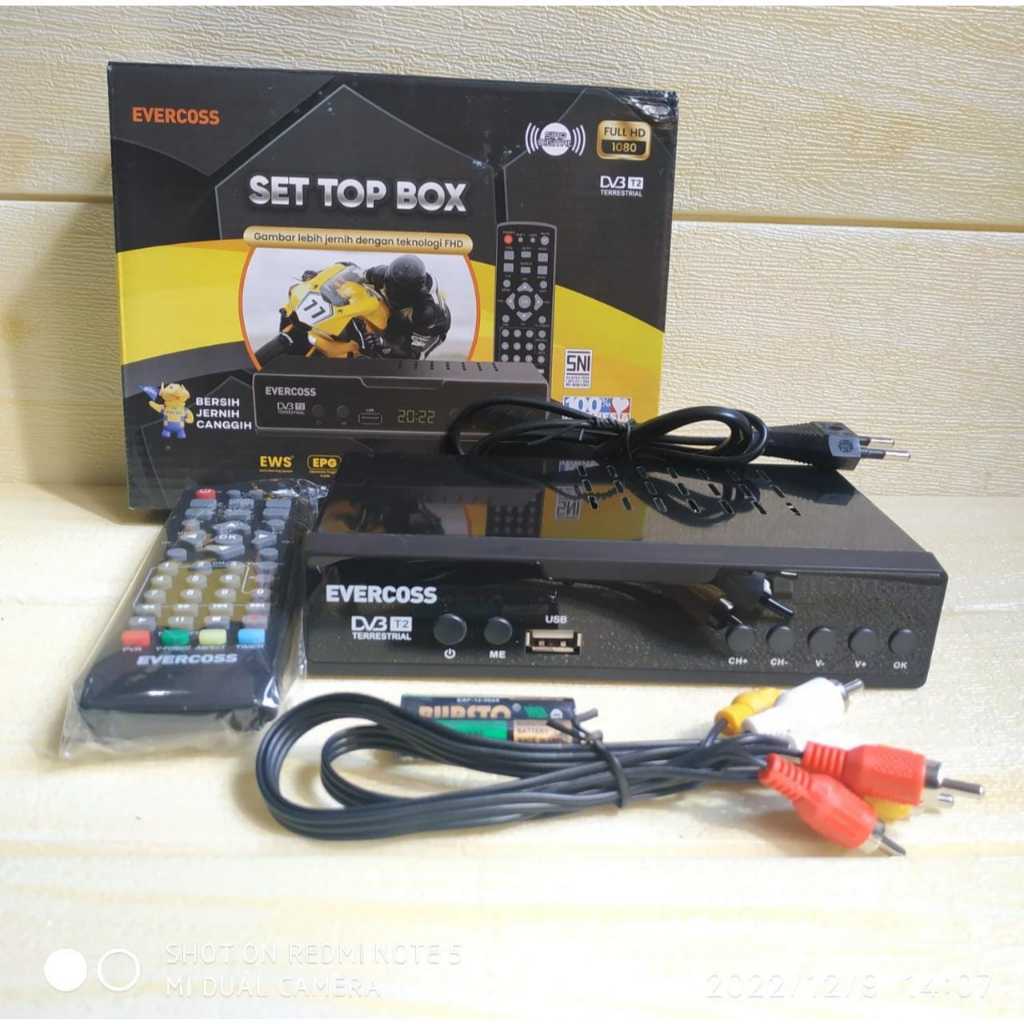 Jual SET TOP BOX (STB) EVERCOSS RECEIVER TV DIGITAL PENERIMA SALURAN TV ...